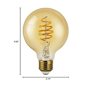 Euri Lighting VG25-3020ad, Dimmable LED G25 Filament, 4.5W, 250lm, 80 CRI, Warm White (2200K), 320° Beam, E26, 120V, Amber Glass, Wet Rated, UL, 2YR, 15K HR WTY, One Count