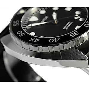 Pantor Nautilus Dive Watch - 200m Diver Watches for Men with Automatic Movement, Rotating Bezel, Sapphire Crystal and Rubber Strap Diving Watch(Black)