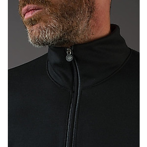 AERO|TECH|DESIGNS | Men's Long Sleeve Merino Wool Jersey | High Collar Performance Wool Blend Pullover | Medium | Black