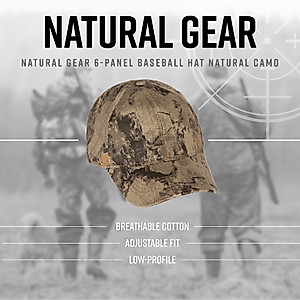 Natural Mesh Back Logo Cap, 6-Panel Baseball Hat, Cotton Cap, Hunting Cap- Natural Gear (Natural Camo)