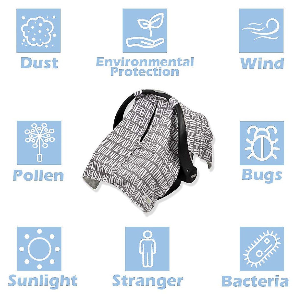 The World’s Softest 4-in-1 Carseat Canopy & Nursing Cover by CozyBaby. 4 Uses – Baby Car Seat & Stroller Cover, Nursing Cover Breastfeeding Scarf, Baby Change Mat & Ultra-Soft Baby Blanket (Gray)