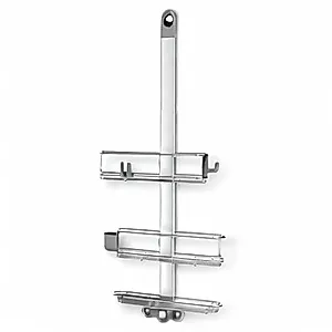 simplehuman Adjustable and Extendable Shower Caddy Large, Stainless Steel and Anodized Aluminum