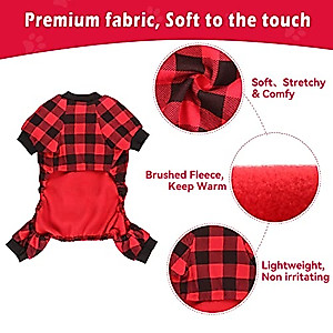 Dog Fleece Sweater Buffalo Plaid Dog Sweater Dog Clothes Dog Outfit Soft Thickening Warm Pet Clothes Sweaters for Dogs Girl & Boy(M)