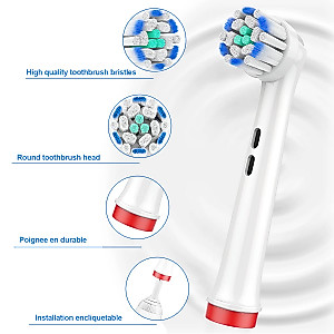 WuYan 8 pcs Extra Soft Bristles Replacement Heads Compatible with Oral B Electric Toothbrush Head Extra Thin Soft Bristles Gum Care