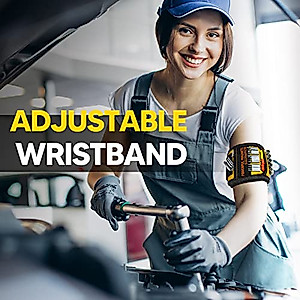 Mens Tool Gifts Magnetic Wristband - Cool Gadgets Unique Gift Ideas Tool Belt for Dad on Fathers Day Birthday: Christmas Stocking Stuffers for Men Women - Magnets Drill Screws Nails Holder