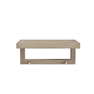 AquaTeak 18" Moa-Mist Teak Wall Shelf with Hooks