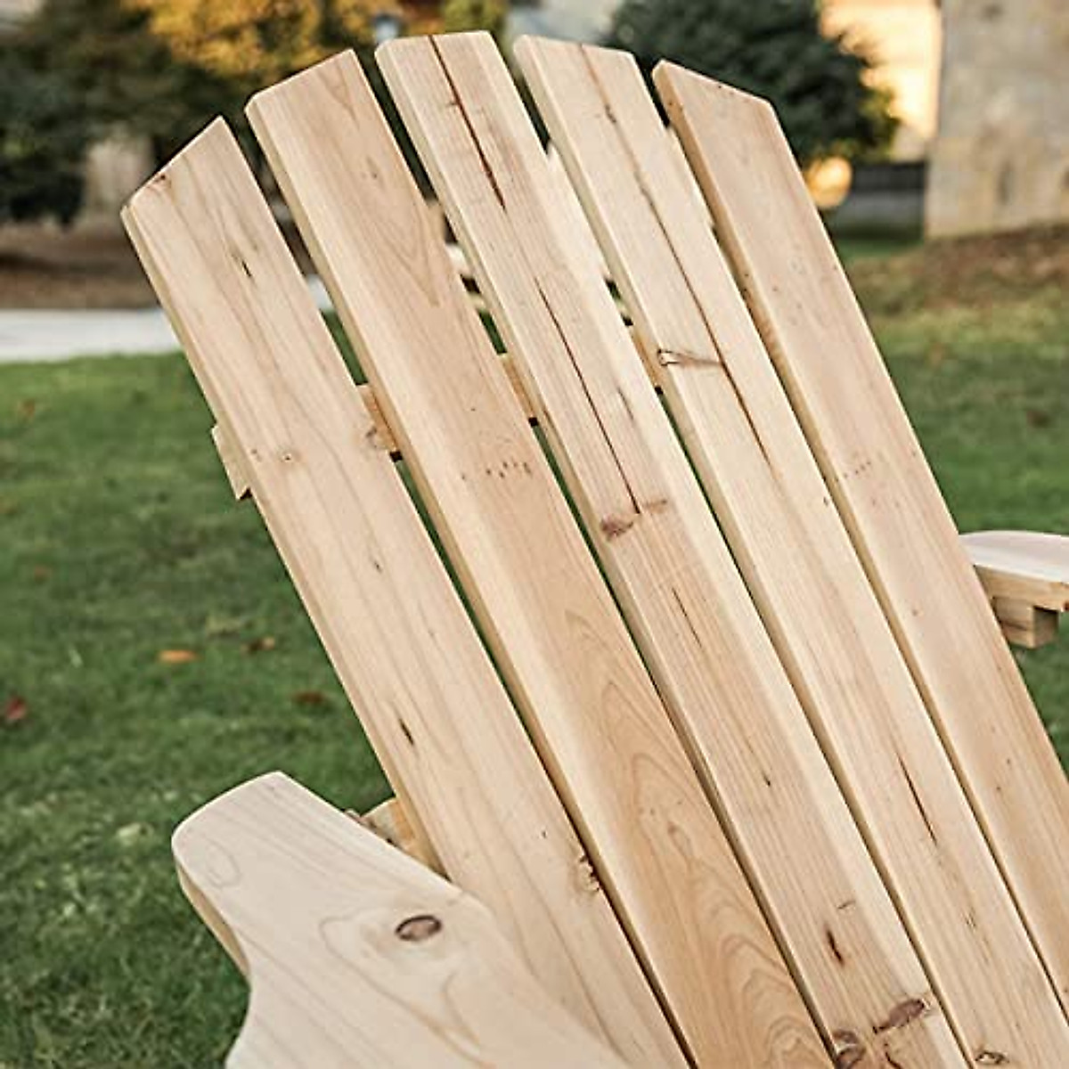 PatioFestival Wood Adirondack Chair Lounger Chair Outdoor Furniture for Yard,Patio,Garden Natural Finish,Set of 2