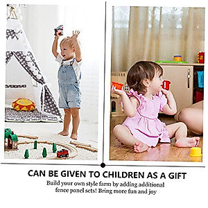 HANABASS 30pcs Plastic Fence Fence Grass Edging Fence Mini Wood Picket Landscape Wire Fencing Plastic Garden Palisade Fence Model Dolls House Small Picket Fence Board Game Small Fence 16c