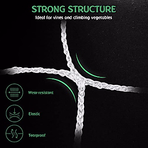 Seedfactor 5 x 30 ft. Plant Trellis Netting, Heavy-Duty Polyester Grow Net, Garden Trellis Netting with Square Mesh for Climbing Plants, Vegetables, Fruits, and Flowers, 1-Pack