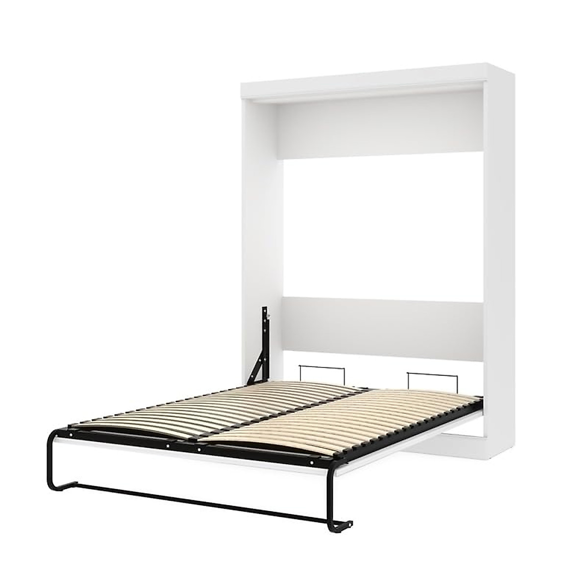 Pemberly Row Edgar Easy-Lift Dual Piston Queen Size Murphy Wall Bed in White