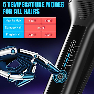 Bcway Professional Hair Straightener, 2.16'' Extra-Large Floating Titanium Flat Iron, Anti-Static 30s Instant Heating Straightening Iron with 5 Adjustable for All Hair Types