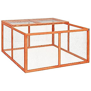 vidaXL Rabbit Hutch 48.8"x47.2"x23.6" Solid Firwood
