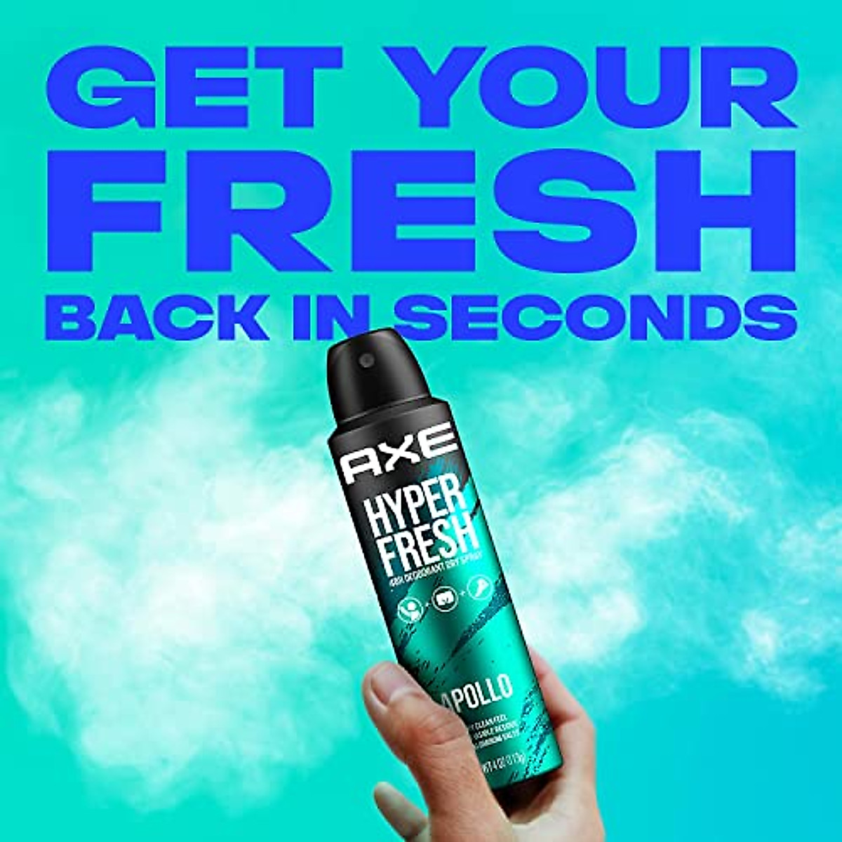 AXE Apollo Deodorant Spray 48 Hour Odor Protection Fresh Sage and Cedarwood Deodorant without Aluminum and without Residue, 4 Ounce (Pack of 4)
