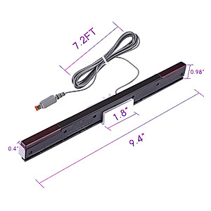 Xahpower Sensor Bar for Wii, Replacement Wired Infrared Ray Sensor Bar Cable Cord for Nintendo Wii and Wii U Console
