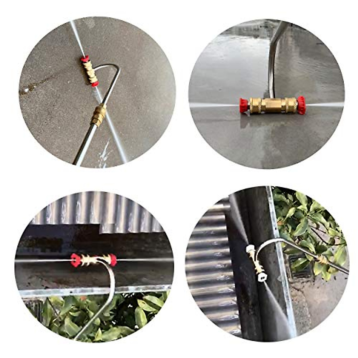 Tool Daily Gutter Cleaner Attachment for Pressure Washer, with 4 Nozzles Tips, 1/4 Inch Quick Connect, 4000 PSI