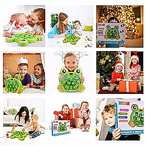 Whack A Frog Game Toddler Toys, Interactive Pounding Toy for Early Learning Gifts Toys for 3 4 5 6 7 8 Year Old Boys Fun Gifts with Music Lights for Kids, Toddlers, Boys, Girls, 2 Hammers Included