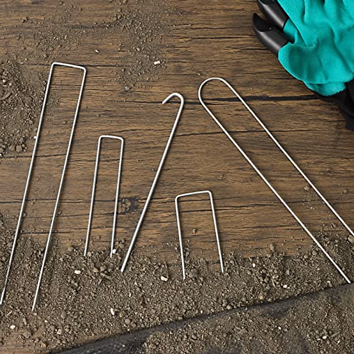 Whonline 560pcs Landscape Staples 6 Inch 11 Gauge Ground Stakes Heavy Duty Galvanized Garden Stakes, Drip Irrigation Stakes for Securing Irrigation Tubing Fabric Weed Barrier Ground Sheets