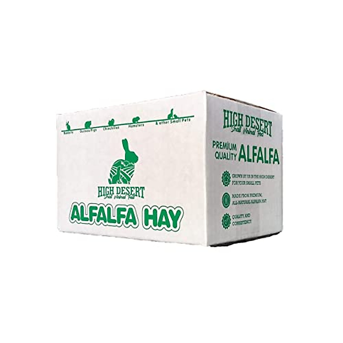 High Desert Alfalfa Hay - Dried Natural Alfalfa Hay for Rabbits, Guinea Pigs, Chinchillas, and Ferrets - Protein and Fiber Rich Food for Small Animals - Healthy Pet Food