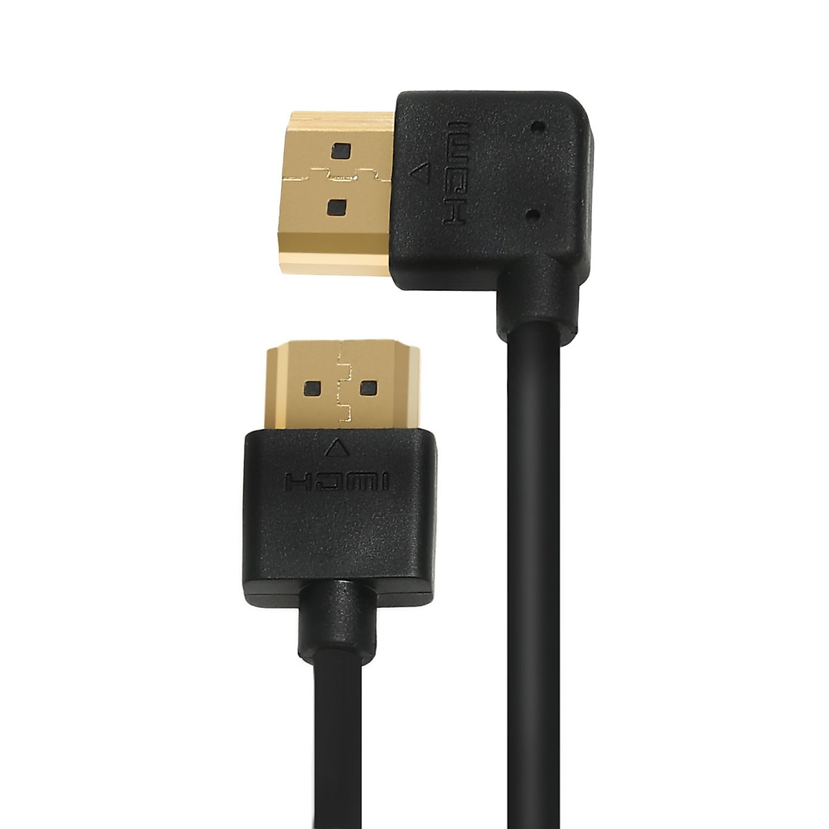 A to A HDMI Cable, Ysimda Ultra Slim Flexible Series One Port Saver 90 Degree Right- Angle A to A HDMI 2.0 High-Speed Cable, 6ft, Golded Connecter, 18G, Supports Ethernet, 3D, 4K and Audio Return