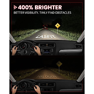 LASFIT Pro Series H7 LED Bulb - Pro-MB1 for VW Jetta BMW Mercedes Benz w/Retainer Adapter, Plug & Play,Directly Fit,60W 6000LM Improve Driving View,See Farther (2 bulbs)