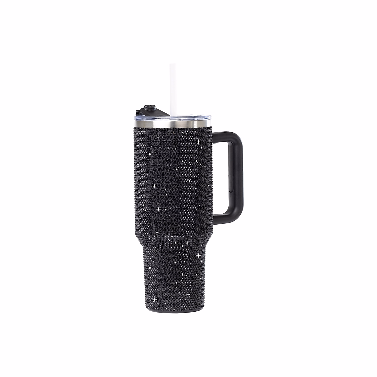 Sip+Sea Grenada 40oz Rhinestone-Encrusted Insulated Tumbler - Premium Bling Stainless Steel Water Bottle with Handle, Double Wall Vacuum Technology, Includes Leakproof Lid and Straw