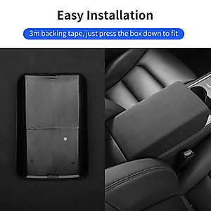 ushilife Armrest Cover Center Console Armrest Box Case Protector Lid Pad + Center Console Wrap Kit for Tesla Model 3 Model Y 2017-2020 Alcantara Suede Fabric Interior Decoration
