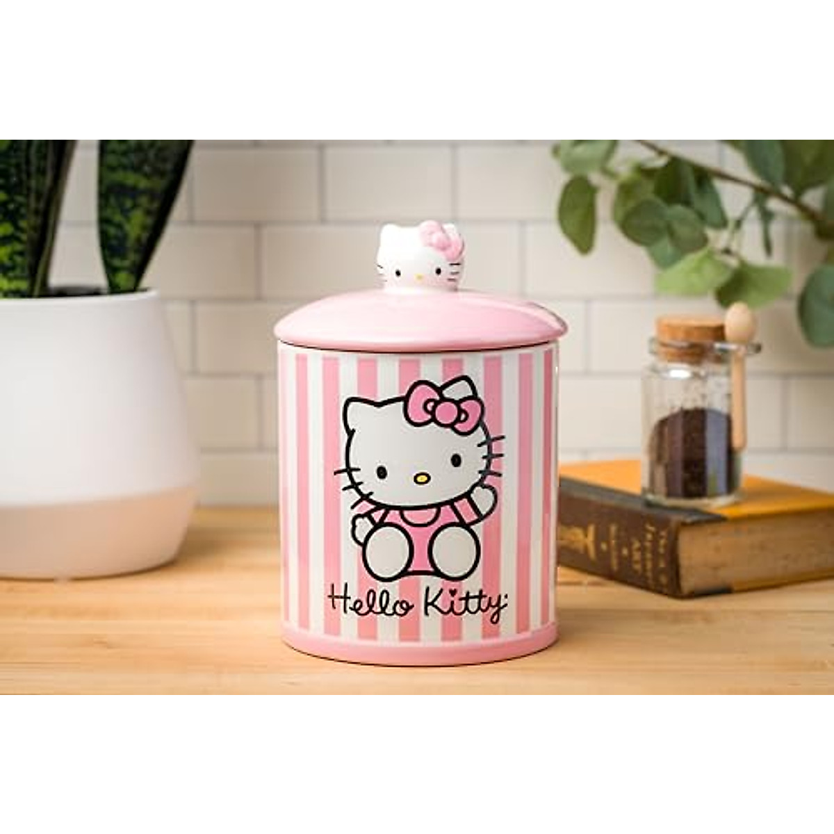 Silver Buffalo Sanrio Hello Kitty Pink Ceramic Cookie Snack Jar (Medium)