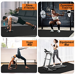 anngrowy Large Exercise Mat 6'x4'x7mm Workout Mats for Home Gym Mats Gym Flooring Rubber Workout Mat Fitness Mat Large Yoga Mat Cardio Mat for Weightlifting, Jump Rope, MMA, Stretch, Plyo, Pilates,