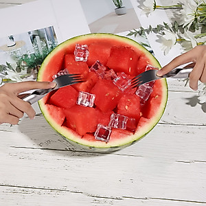 Watermelon Slicer Fork and 2pcs Fruit Forks, Fruit Cutting Fork 2-in-1 Watermelon Fork Slicer Cutter Stainless Steel Fruit Fork Cutter for Party Camping