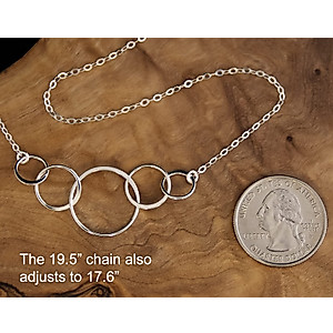 EFYTAL 50th Birthday Gift for Her, Sterling Silver 5 Circle Necklace, 50th Birthday Gifts For Women, Cool Gifts for 50 Year Old Woman, 50th Birthday Decorations, 50th Birthday Gift Ideas, Turning 50