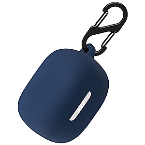 Geiomoo Silicone Case Compatible with JBL Live Pro+ TWS, Protective Cover with Carabiner (Navy Blue)