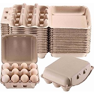 Egg cartons,20 pack chicken egg cartons,Egg cartons 12 count, Classical 3x4 Style Holds Up to One Twelve used as a pulp fiber egg carrier for household, kitchen and farmhouse egg storage containers