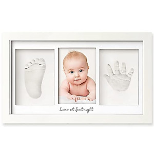 Baby Hand and Footprint Kit - Personalized Baby Gifts, Baby Footprint Kit, Newborn Keepsake Baby Handprint Kit, Baby Nursery Decor, New Baby Gift Sets, Baby Shower Gifts for Girls, Boys (Alpine White)