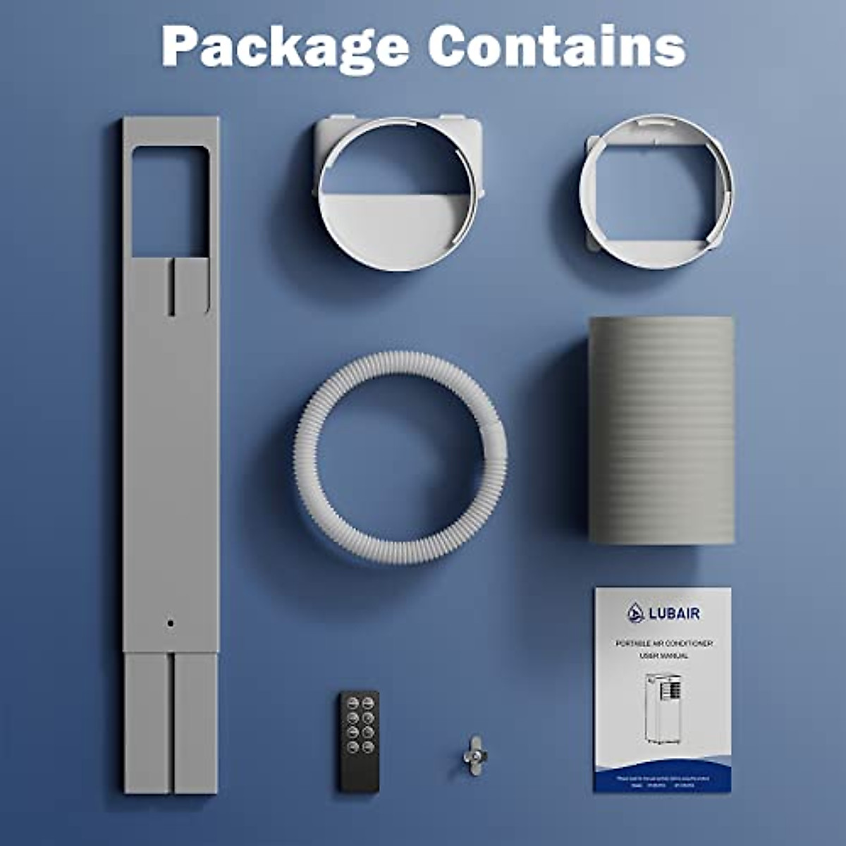 LUBAIR 8,000 BTU Portable Air Conditioners, Portable AC Unit with Remote Control for Room up to 300 Sq.Ft, 3-in-1 Room Air Conditioner Work as Dehu & Fan & Cool with 24Hrs Timer Includes Window Kit