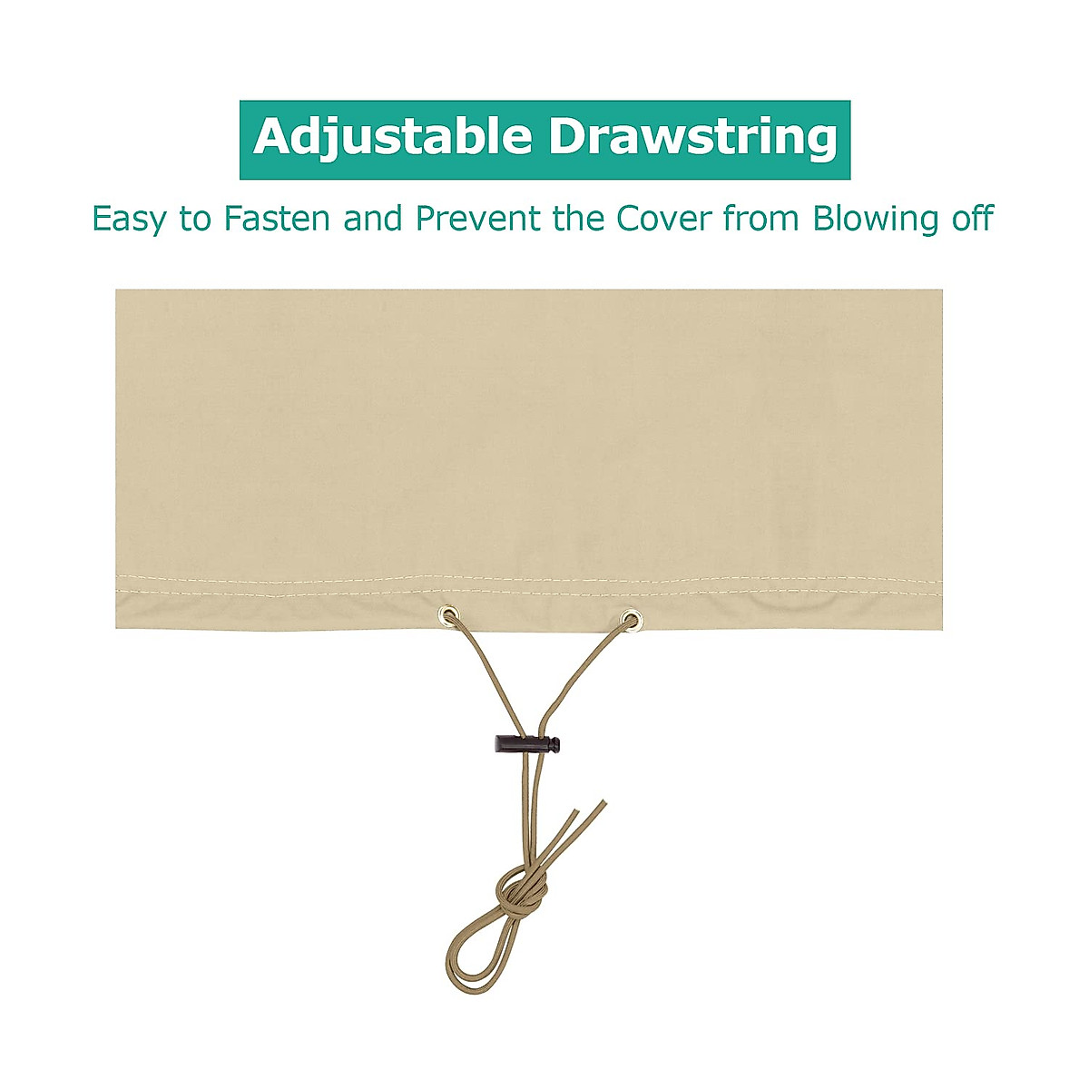 SunPatio Outdoor Ottoman Cover, Heavy Duty Waterproof Square Coffee Table Cover, Patio Furniture Side Table Cover, All Weather Protection, 32" L x 32" W x 18" H, Beige