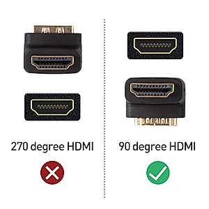 Cable Matters 2-Pack 90 Degree HDMI Adapter with 4K and HDR Support