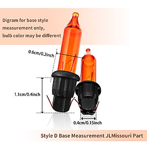 Mudder 200 Pieces 2.5V Replacement Christmas Tree Light Bulbs 50/100/150/200 Count Mini Incandescent Wire String Light Replacement Bulbs for Xmas Tree Decoration(Black Base with Orange Bulb)