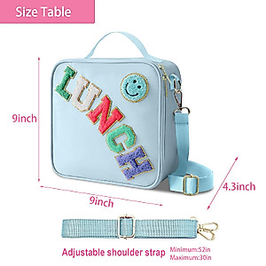 CCidea Lunch Box for Men Women Adults, Portable Insulated Lunch Bag for Office Work School, Reusable Zippered Bento Lunch Box for Kids (Tiffany Blue)