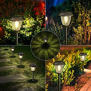 XMCOSY+ Solar Pathway Lights Outdoor Waterproof - 6 Pack Solar Garden Lights, Auto On/Off 10/25 Lumen Solar LED Outdoor Lights Warm White, Bubble Glass Solar Lights for Yard Path Lawn Walkway Driveway