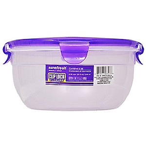 Sure Fresh Round Plastic Storage Bowls with Clip-Lock Lids, 51 oz.