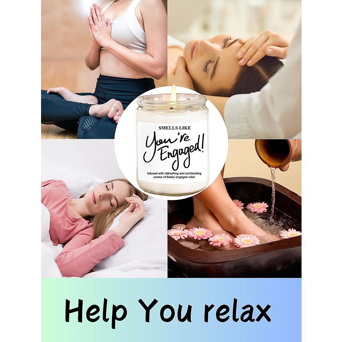 Engagement Gifts Candle, Engagement Gifts for Couple, Vanilla Natural Soy Wax Candle, Wedding Gifts, Fiancee Gift for Women, Future Mrs and Bride to Be