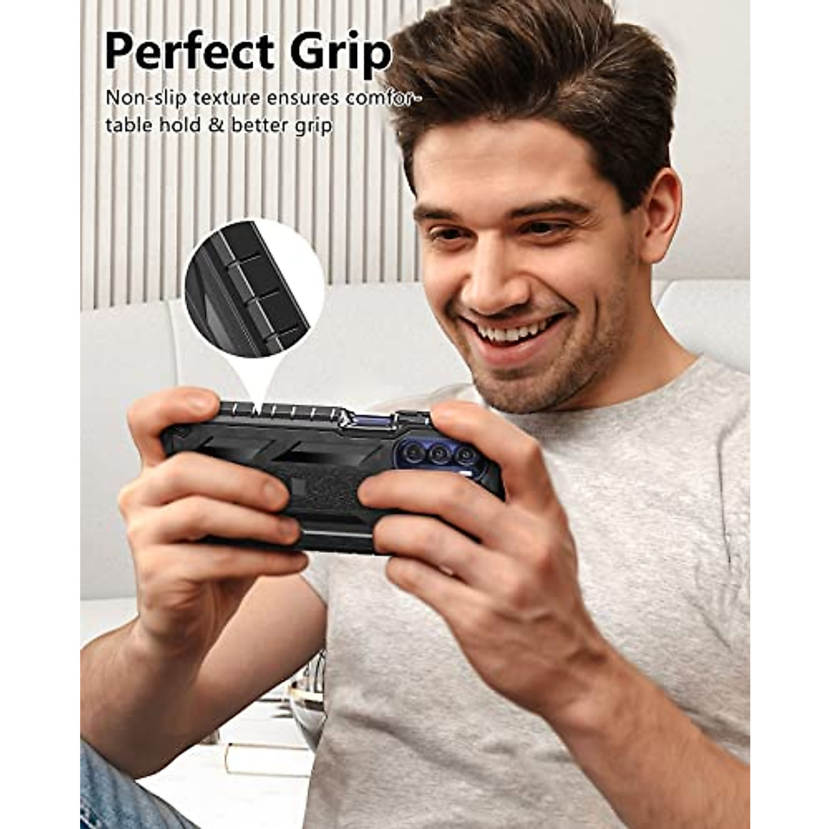 SOiOS for Moto G-Stylus 5G 2022 Case: Shockproof Rugged Protection Cover with Kickstand | Matte Textured Drop Proof TPU | Military Grade Protective Phone Case for Motorola G Stylus 5G 2022(NOT 4G)