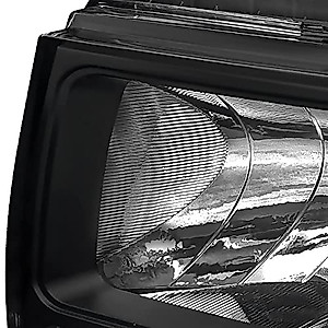 Carpartsinnovate For 2009-2014 Ford F150 F-150 Replacement Euro Black Headlights Driving Lamps Pair