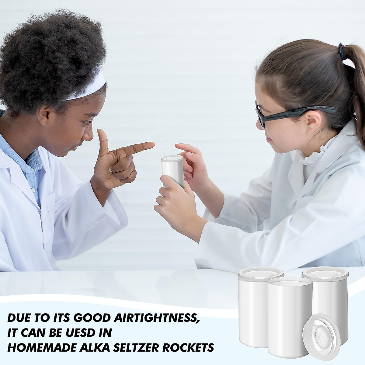 JOVITEC 200 Pcs Plastic Film Canister Holder 35 mm Empty Camera Reel Containers Storage Containers Case with Lids for Small Accessories Fish Hook Film Beads (White)