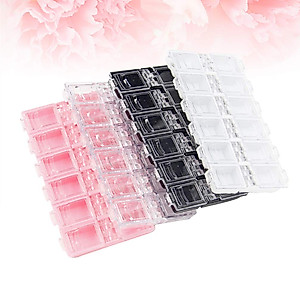 ARTIBETTER 4 Pcs Jewelry Storage Box 12 Compartments Clear Plastic Storage Case Nail Art Container for Glitter, Beads, Sequins, Jewelry Storage