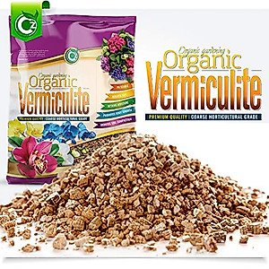 Organic Coarse Vermiculite - Made in USA for All Indoor/Outdoor Plants & Organic Gardens - Horticultural Soil Amendment Additive Conditioner Grow Media for Hydroponics, Mushroom Cultivation and more!