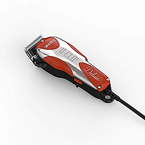 WAHL Professional Animal Deluxe U-Clip Pet, Dog, & Cat Clipper & Grooming Kit (9484-300), Red and Chrome