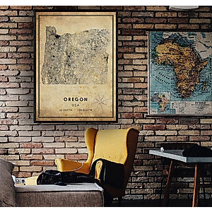 Oregon Vintage Map Print Oregon Map USA State Map Art Oregon City Road Map Poster Vintage Gift Map