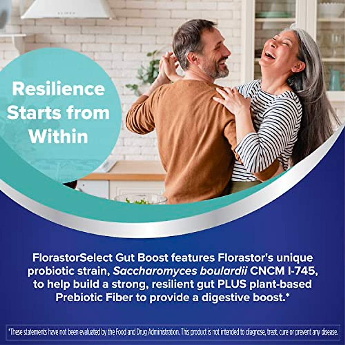 Florastor Select Pro + Pre Daily Probiotic & Prebiotic Supplement for Women and Men, Boosts Good Bacteria, Saccharomyces Boulardii CNCM I-745 (30 Capsules) (Pack of 1)