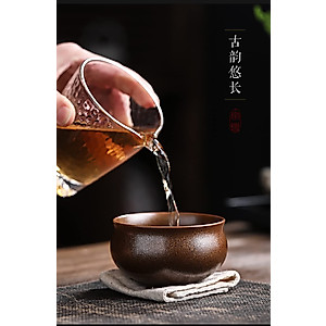 Handmade Tea Cup,Tea Cup Set of 5,Kung Fu Tea Cup,Tea Cup Without Handle,Small teacups Bulk,Traditional Chinese Tea Cup